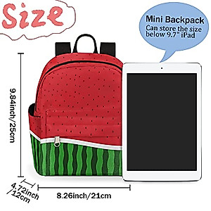 Watermelon Mini Backpack Purse for Women, Fruit Small Fashion Daypack, Casual Lightweight Bag