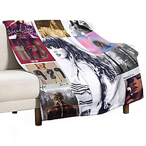 Super Soft Blanket Flannel Fleece Blankets, Music Album Covers Blanket,Photo Collage, Throw Blanket, Fans Gift, Gift for Music Lover Style-1-60 x50