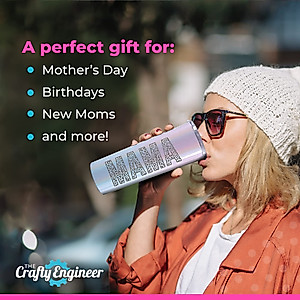 The Crafty Engineer (Matte Blush Leopard Print MAMA Tumbler - 20 oz Leopard Mama Tumbler - Laser Engraved Mama Print Leopard Design, Perfect Mom Gift, Travel Ready Insulated Tumbler with Straw