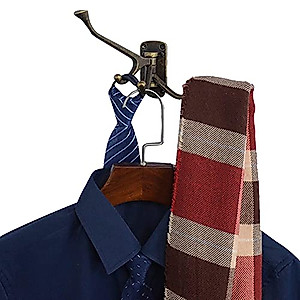 OVOV Rustic Tirple Swivle Hook Zinc Alloy Wall Mounted Coat Hook Multifunctional Foldable Decoration Robe Hook(Antique Bronze)