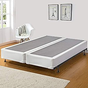 Continental Sleep Fully Assembled Split Wood Traditional Box Spring/Foundation for Mattress Set, Queen, Beige