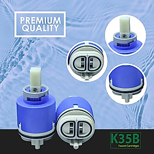 Kerox PBS 40 Faucet Cartridge - Replacement Shower Valve Cartridge, Parts For Bathtub, Bathroom Faucet Repair, Tub Shower Cartridges W/Water Pressure Balancing, Single-Lever Type - 40mm Diameter