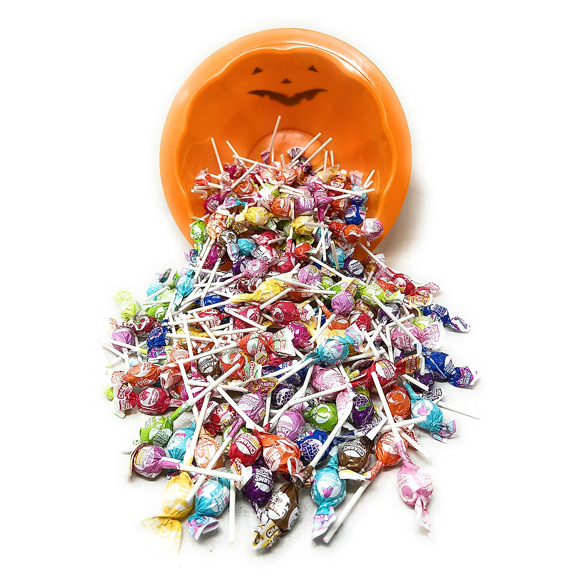 Charm Mini Pops Lollipops Suckers 3 Lbs Assorted 18 Flavor Variety Mix Bulk Value Pack 200+ Count In Resealable Stand Up Bag (48 Oz)