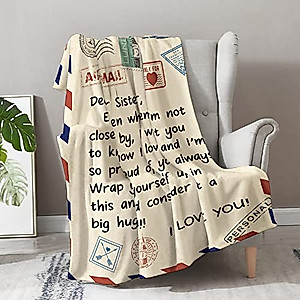 Sister Birthday Gifts from Sister, Sister Gifts Blanket for Sisters from Brother Throw Blanket to My Sister, Soft Bed Sofa Cozy Fleece Flannel Blanket Christmas Valentines Unique Gifts for Women Teen