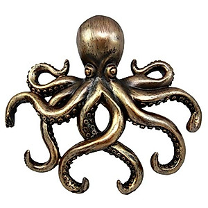 Ebros Gift The Call of Cthulhu Deep Sea Kraken Octopus Monster Wall Mount Key Holder Tentacle Hooks Sculpture Plaque Figurine 11.25" H