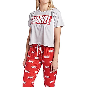 Marvel Avengers Womens Pajama Shirt and Jogger Pants Grey/Red Small