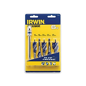 IRWIN 1922007 6X Blue Groove Stubby Wood Bit Set 5Pc