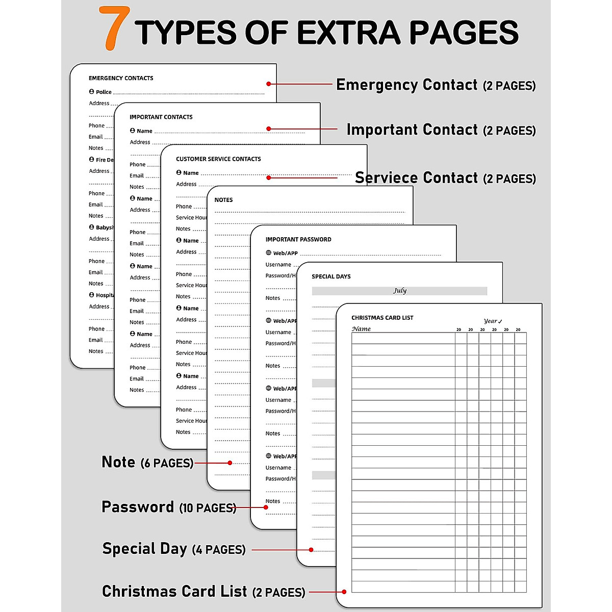 WEMATE Spiral Address Book with Alphabetical Tabs, Leather Password Book, Address Organizer Telephone Notebook Journal Keep Contact Safe Hardcover Large Print for Seniors Home Office 5.8″×8.2″, Black