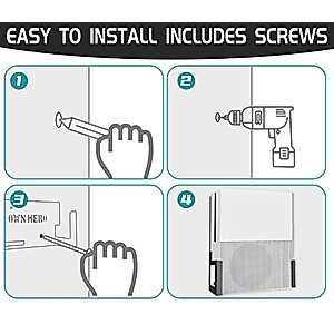 Wall Mount for Xbox One S All Metal Display Holder Hanger Organizer Vertical Hanging On Wall Shelf Bracket Safely Store Your Xbox One S on Wall Near or Behind TV Steel Bracket Accessories Stand Kit