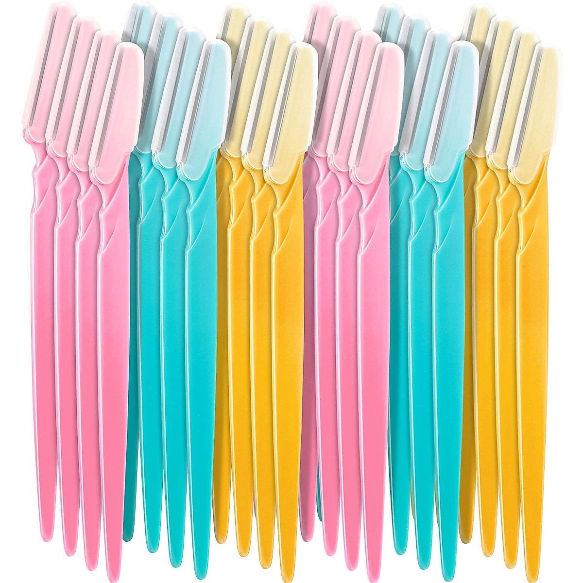 Boao 96 Pieces Eyebrow Razor Eyebrow Trimmer Shavers Dermaplaning Tool Face Razors for Women with Precision Cover