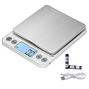 KUBEI Upgraded Larger Size Digital Food Scale Weight Grams and OZ, 5kg/0.1g Kitchen Scale for Cooking Baking, High Precision Electronic Scale with LCD Display