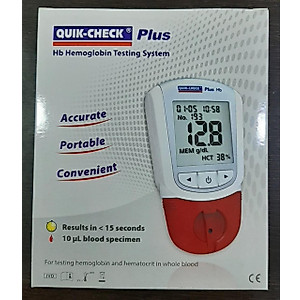Generic Quick-Check Plus HB Hemoglobin Testing 50 Strips, White