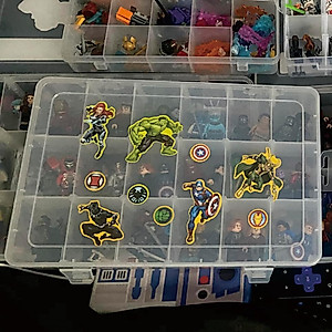 LZLMQSSA 18 Grids Transparent Plastic Organizer Box With Dividers, Adjustable Compartment Plastic Craft Storage Container, Small Parts Storage Box, Small Tool Organizer Storage Box（3 Pack）