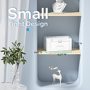 Pantum Laser Printer Black and White,Wireless Computer Printer Home Use,Small Compact Design, Monochrome P2502W Print Up to 23PPM (White), 13.27inW X 8.66inD X 7.01inH