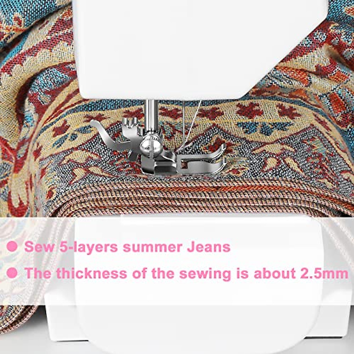 Sewing Machine for Beginners Mini Portable Sewing Machine with 12 Built-In Stitches Heavy Duty Handheld Electric Sewing Machine for Kids, Adjustable Speed & Great for Beginners, Pink