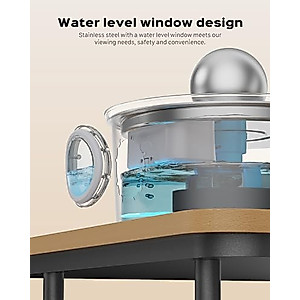 GOOSTOO Stainless Steel Cat Water Fountain - 108oz/3.2L Quiet Pet Fountain with Water Level Window - Attracts Cats to Drink