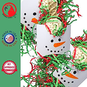 Bonka Bird Toys Christmas Xmas Santa Claus Reindeer Snowman Small Medium Chew Forage Shred Festive Holiday Season Cockatiel Parakeet Conure and Similar (2430 Snowman)