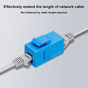iwillink RJ45 Cat6 Keystone Coupler 5-Pack, Female to Female Cat6 Keystone Jack, UTP Keystone Coupler Insert, Blue