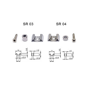 Metallor Guitar String Trees String Retainer Guides Compatible with Strat Tele Style Electric Guitar Bass Parts Replacement Pack of 4pcs with Mounting Screws Chrome.