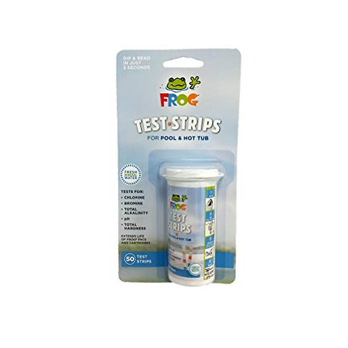 FROG Test Strips for Pools and Hot Tubs, Quick and Easy Pool and Hot Tub Test Strips, Designed to use with FROG Water Care Products