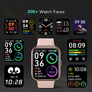 SKG Smart Watch, Fitness Tracker with 5ATM Swimming Waterproof, Health Monitor for Heart Rate, Blood Oxygen, Sleep, 1.7'' Touch Screen Bluetooth Smartwatch Fitness Watch for Android-iPhone iOS, V7