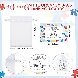 Sasylvia 25 Set Team Gifts for Coworker Puzzle Inspirational Keychain Thank You Cards Staff Employees Appreciation Gifts