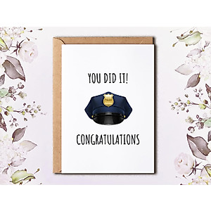 NTVShop Police Congratulation Card - You Did It - Policeman Promotion - Police Graduation Card - Gift For Him Her