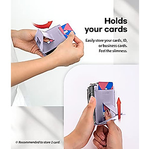 GOOSPERY EZ Mount Wallet Compatible with Galaxy Z Flip 4 Case, Card Holder Loopy Ring Adjustable Kickstand with Horizontal/Vertical [Compatible with Wireless Charging], Lavender