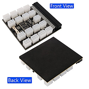 ATX 17x 6Pin Power Supply Breakout Board Adapter Converter 12V for Ethereum BTC Mining,Upgrade Version