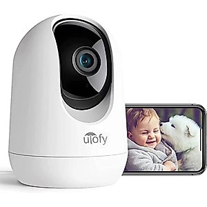 ULOFY 2K/3MP 360° Pet Camera with Phone App, 2.4G WiFi Only, Indoor Security Camera for Baby/Dog, Pan/Tilt Video Baby Monitor with Super IR Night Vision, Motion Detection, 2-Way Audio, Work with Alexa