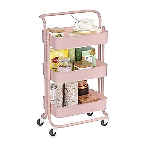 Cart, Utility Cart, 3 Tier Rolling Cart, Storage Cart, Utility Carts with Wheels, Book Cart, Craft Cart, Lash Cart, Nail Cart, Rolling Storage Cart, Pink Rolling Cart Organizer, Art Cart, Diaper Cart