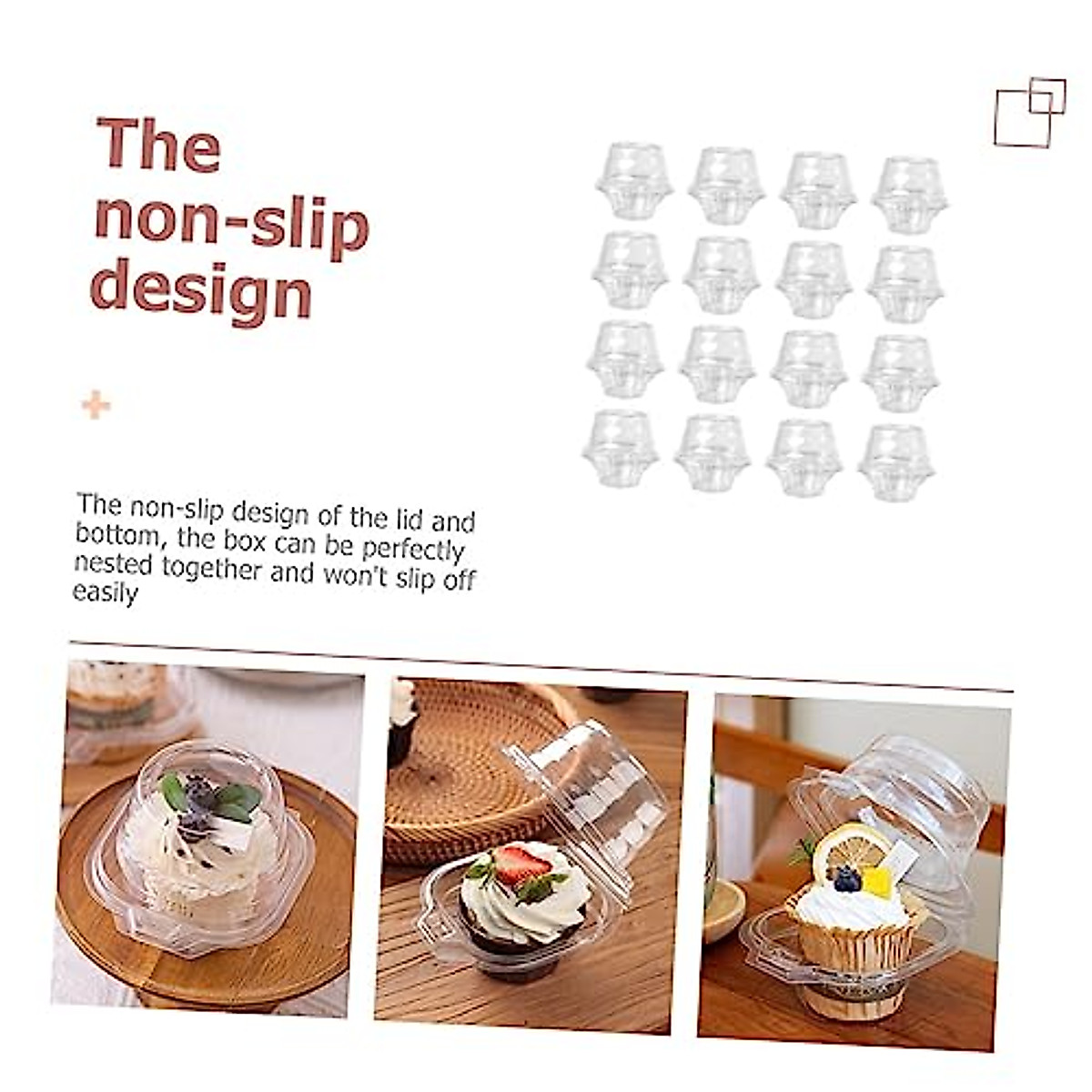 USHOBE 30pcs Cupcake Packing Boxes Cake Blister Box Clear Cake Box Mini Muffins Clear Plastic Containers Cupcake Muffin Holder Cupcake Containers Individual Cupcake Box Food Containers