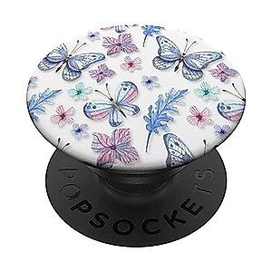 Butterfly Beautiful Little Flowers Floral Phone Popper PopSockets Standard PopGrip