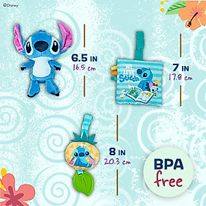 KIDS PREFERRED Disney Lilo & Stitch - Stitch 3 Piece Gift Set with Stuffed Animal Stitch Plush and Activity Toys for Babies and Toddlers