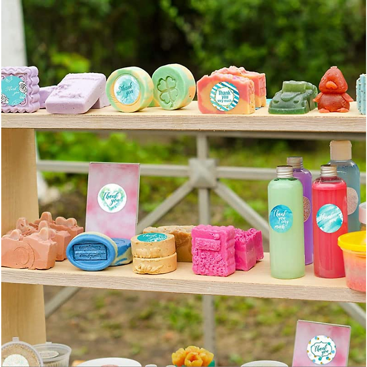 Thank You Stickers Roll 500 Pieces 1.0 Inch Thank You for Supporting My Small Business Stickers with 8 Designs Thank You Stickers Corporate Blue Labels Thank You Small Business Stickers