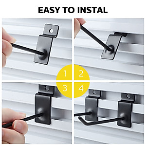 Moxweyeni 50 Packs Slatwall Hanging Hooks Display Hooks Slatwall Accessories 2", 4", 6", 8" and 10" Black Slatwall Hooks Hangers for Garage Shop Retail