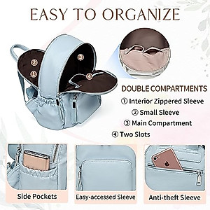 VASCHY Mini Backpack Purse, Faux Leather Small Backpack for Women (Sky Blue)