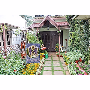 YaoChong He is Risen Easter Cross Lily Garden Flag,Spring House Yard Decorative Double Sided Flag 12.5 x 18 Inch