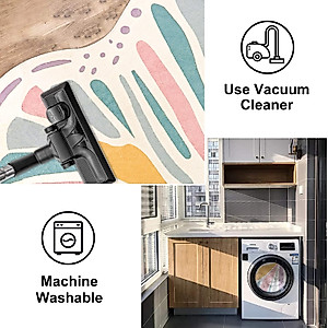 Lukinbox Butterfly Kids Rug for Girls Bedroom, Colorful Washable Nursery Rugs, Soft Kids Area Rug Non Slip Play Mat Carpet for Playroom Kids Room, 4' x 5.3'