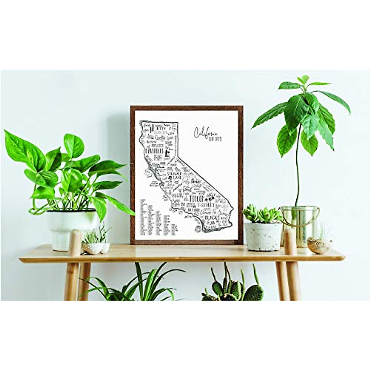 Surf California Map - Beach Wall Decor - 16 x 20 Inch Art Poster of California Surf Breaks - Unique Wall Art for Coastal, Ocean, Nautical & Surfboard Themed Decor - Poster Frame NOT Included