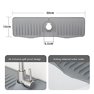GIFZES Efficient Water Drainage Sink Splash Guard Kitchen Durable Silicone Faucet Drain Pad for Clean Organized Easy Grey L