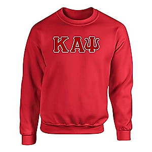 Kappa Alpha Psi Twill Letter Crewneck Sweatshirt Red Red-White Medium