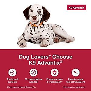 K9 Advantix Flea, Tick & Mosquito Prevention for Dogs 21-55 lbs. | Flea Drops for Large Dogs | Apply Monthly | 2 Treatments