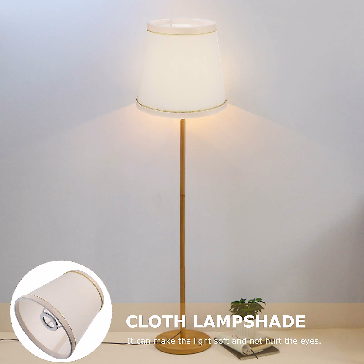 Mobestech Small Beige Table Lamp Shade, Drum Fabric Lampshade Modern Mini Barrel Light Lamp Shade Cover Chandelier Cloth Fixture Lamp Shade for Home Office
