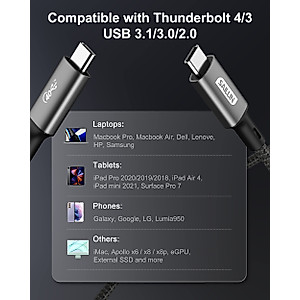 [6.6ft] USB4 Cable Compatible with Thunderbolt 4 Cable, SAILLIN Nylon Braided USB C Cable with 40Gbps, 100W Charging, 8K/5K/4K@60Hz Display for Thunderbolt 3 Cable/MacBook Pro/Apple Studio Display