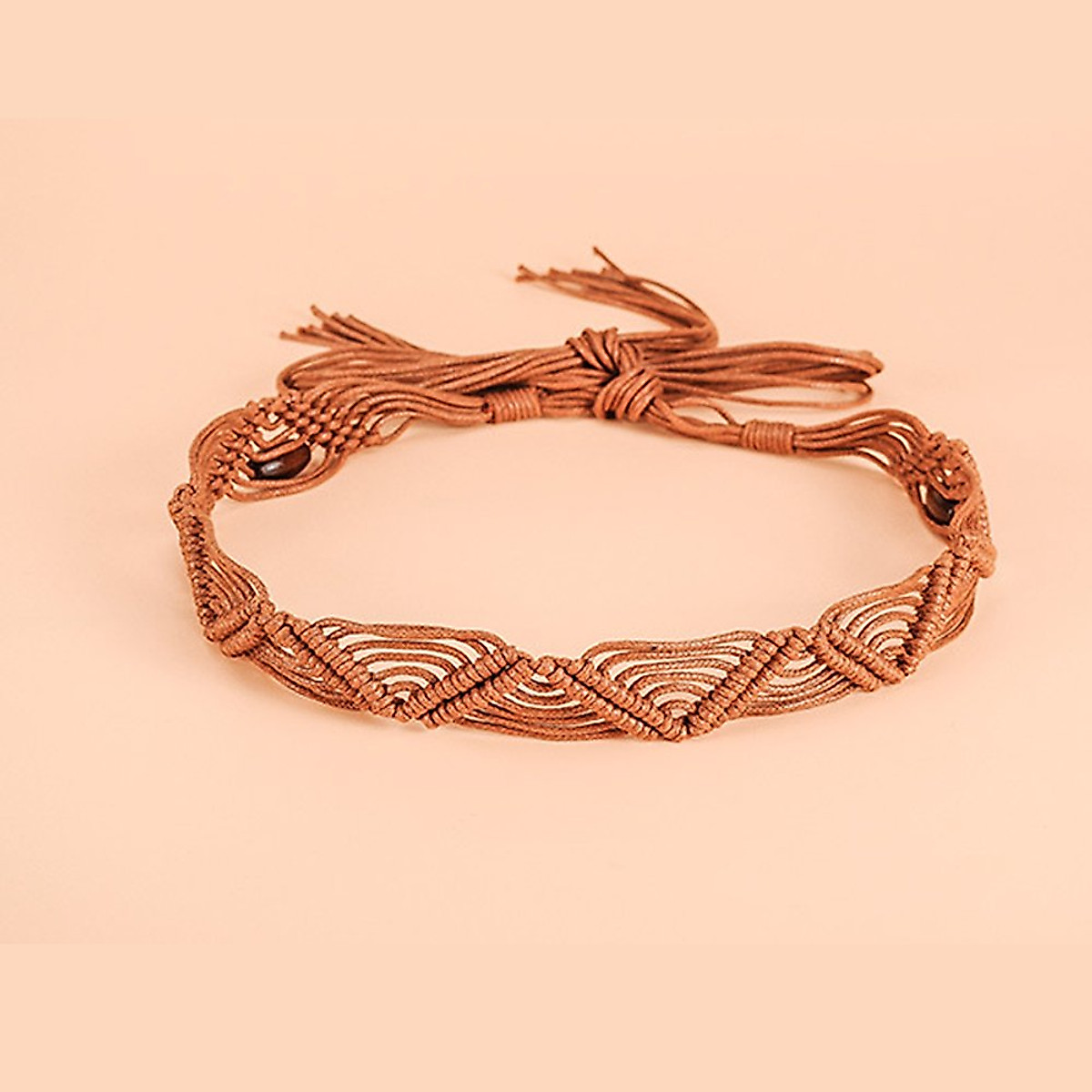 Womens Bohemian Rope Tassel Braid Waist Belt Woven Skinny Chain Belt for Skirt Dress