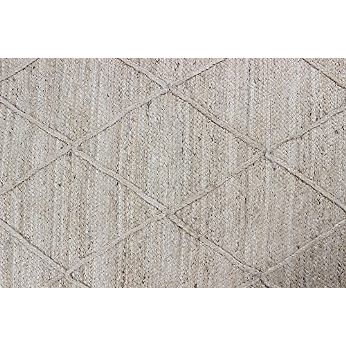 CASAVANI Hand Braided Rag Rug Geometric Beige 4x20 Ft Runner Shape Jute Rug Indoor/Outdoor Use Doormat Rugs for Dining Room,Bedroom,Loundry Room & Balcony 4x6 Feet