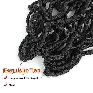 Yorda Soft Locs Crochet Hair for Black Women, Natural Faux Locs Crochet Braids, Pre Looped Synthetic Distressed Locs Braiding Hair (18Inch, 16Strands/Pack, #1B)