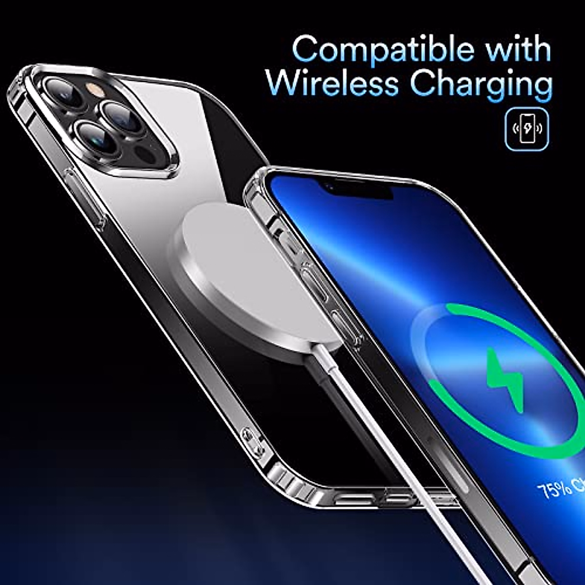 Elando Crystal Clear Case Compatible with iPhone 13 Pro Max Case, Non-Yellowing Protective Shockproof Slim Thin Phone Case, 6.7 inch