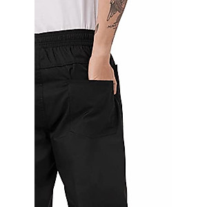 Chef Works Men's Lightweight Baggy Pants, Black, Large